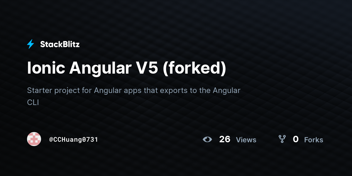 Ionic Angular V5 (forked) - StackBlitz Ionic Angular V5 (forked) - StackBlitz
