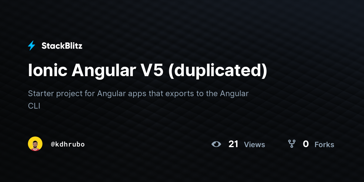 Ionic Angular V5 (forked) - StackBlitz Ionic Angular V5 (forked) - StackBlitz