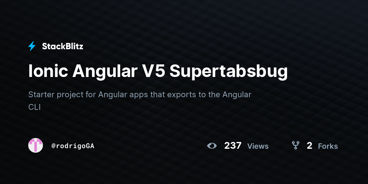 Ionic Angular V5 Supertabsbug - StackBlitz Ionic Angular V5 Supertabsbug - StackBlitz