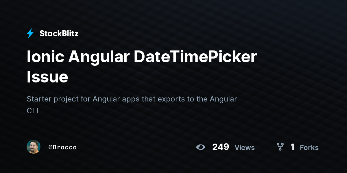 Ionic Angular DateTimePicker Issue - StackBlitz