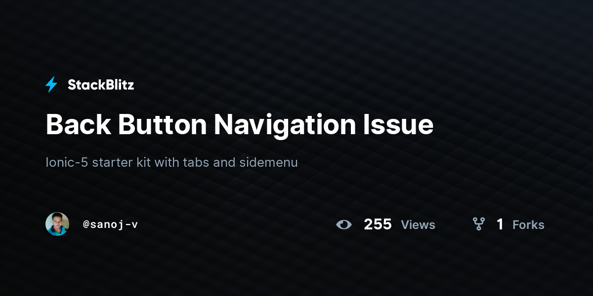 Back Button Navigation Issue - StackBlitz