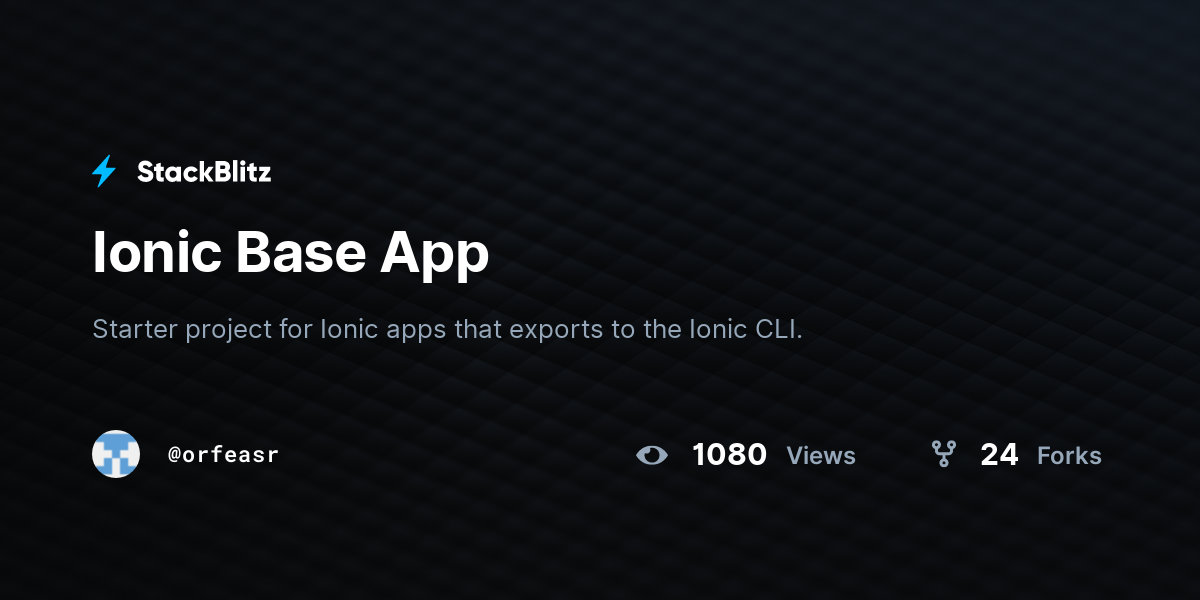 Ionic Base App - StackBlitz