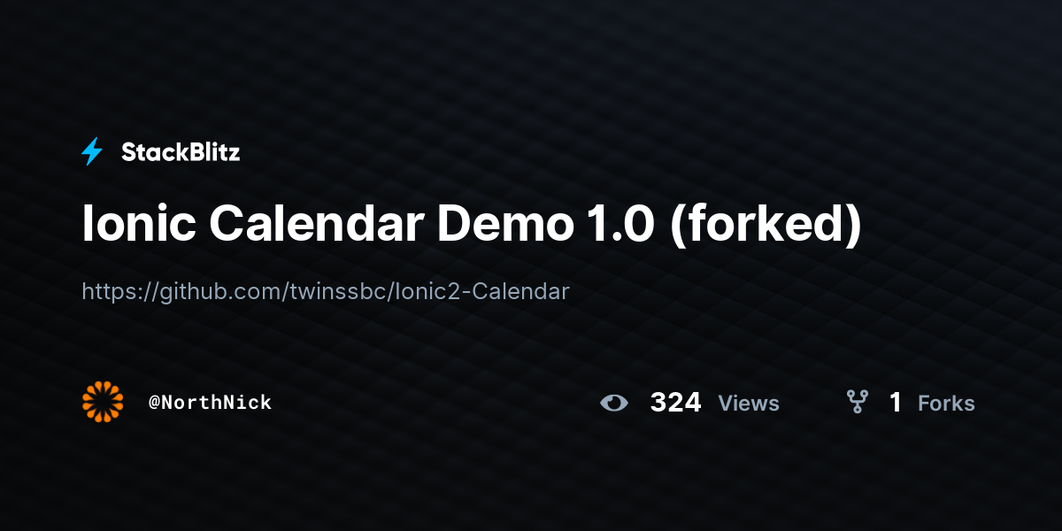 Ionic Calendar Demo 1.0 (forked) - StackBlitz