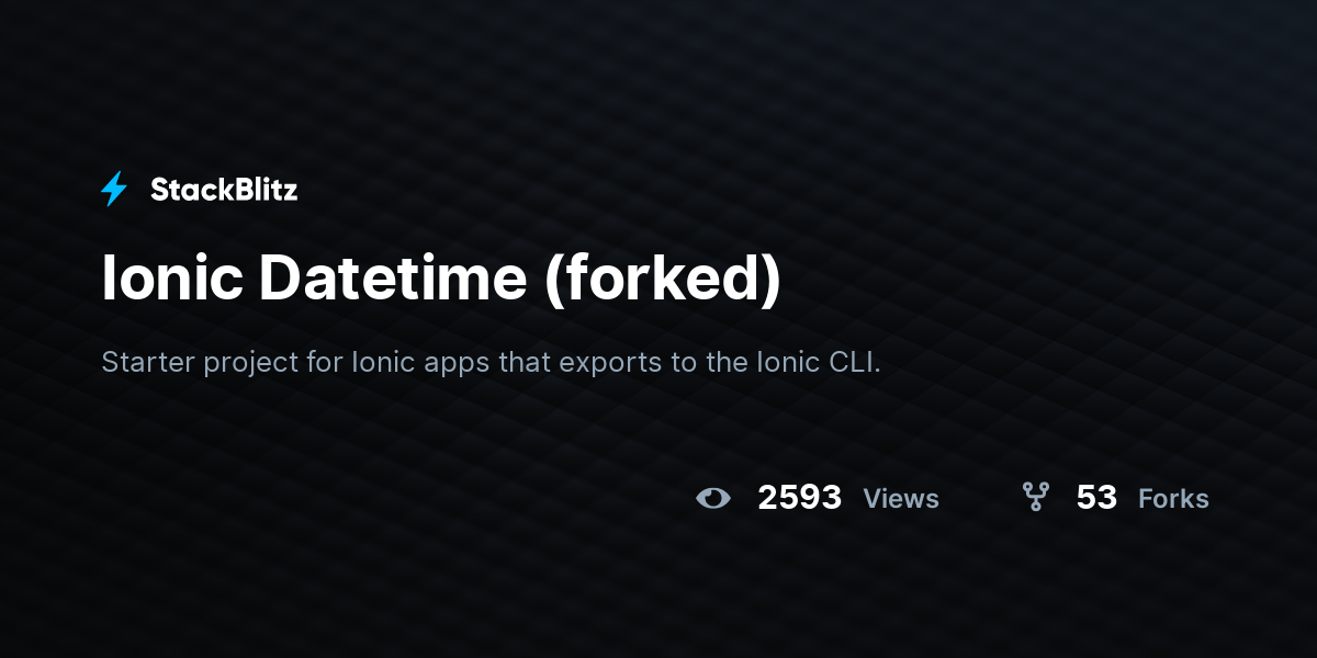 Ionic Datetime (forked) - StackBlitz