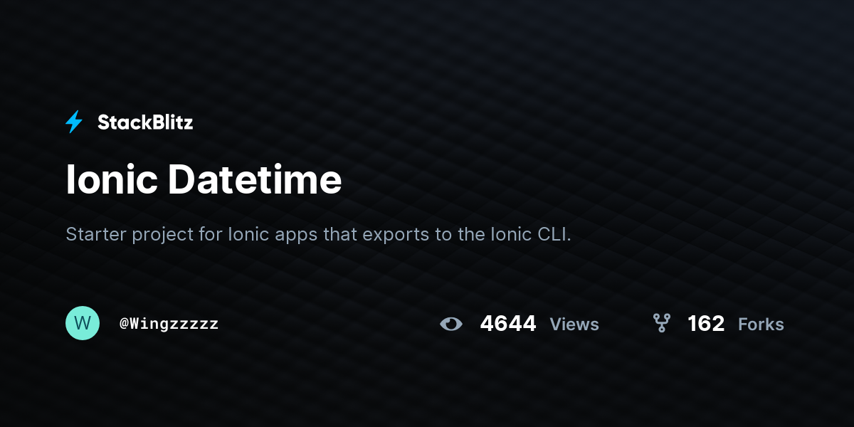 Ionic Datetime - StackBlitz