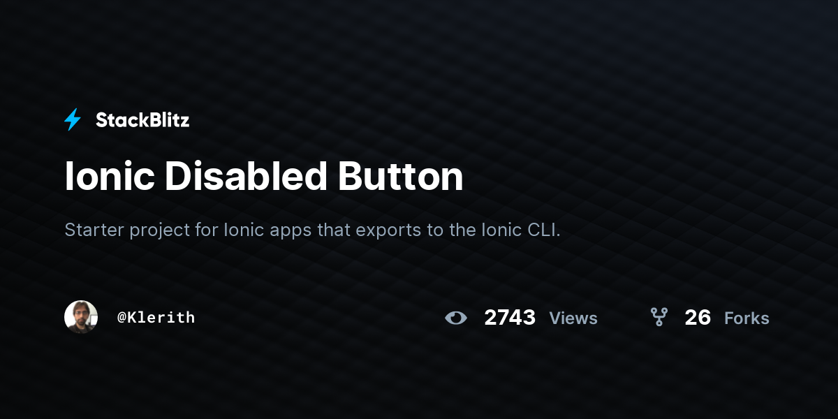 Ionic Disabled Button - StackBlitz