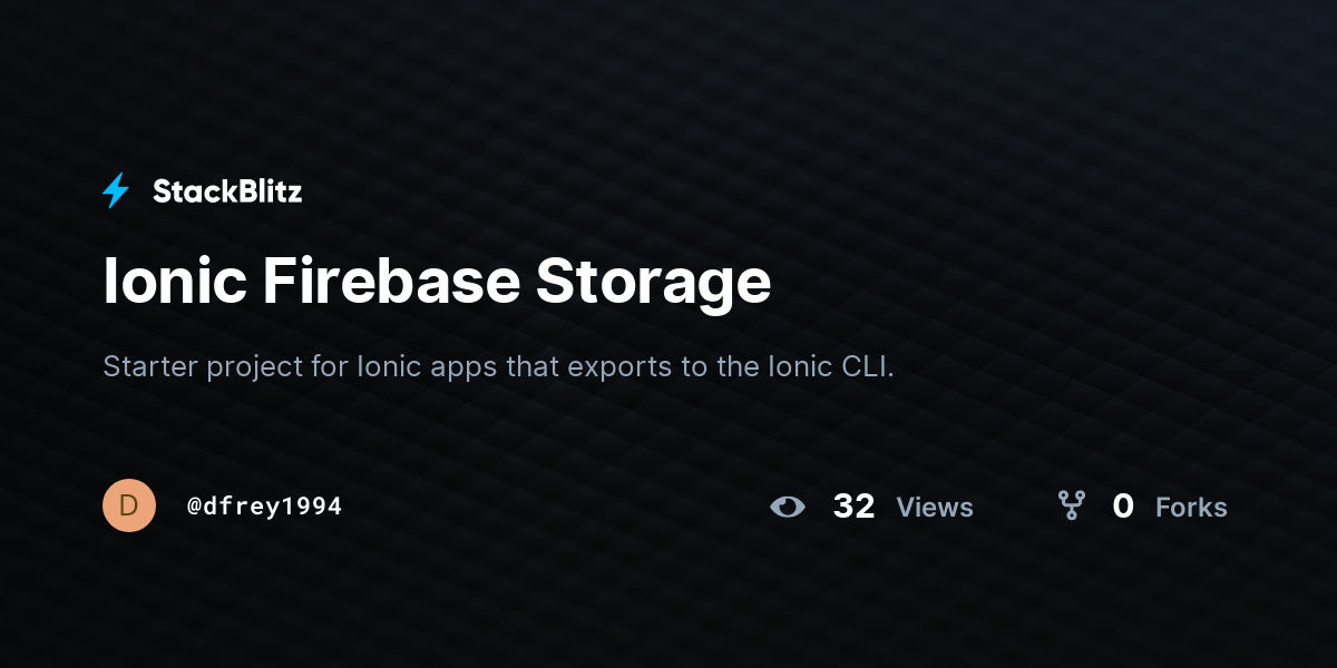 Ionic Firebase Storage - StackBlitz