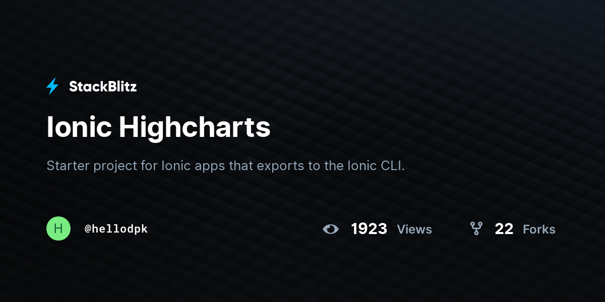 Ionic Highcharts - StackBlitz