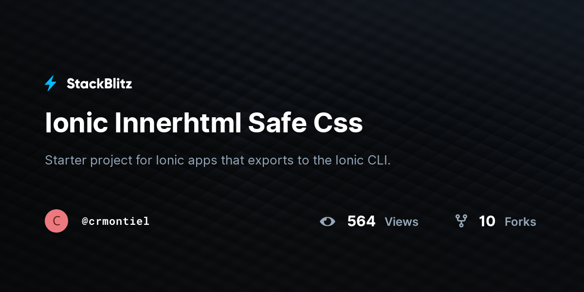 Ionic Innerhtml Safe Css - StackBlitz Ionic Innerhtml Safe Css - StackBlitz