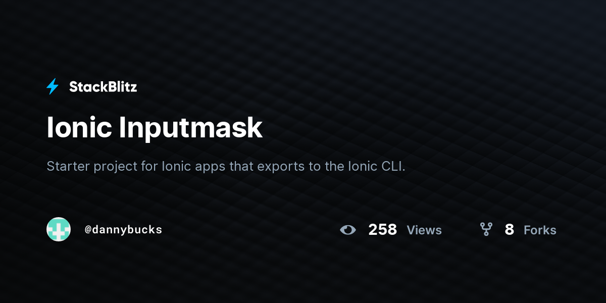 Ionic Inputmask - StackBlitz