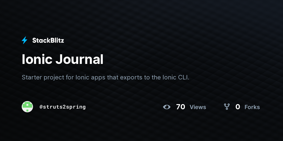 Ionic Journal - StackBlitz