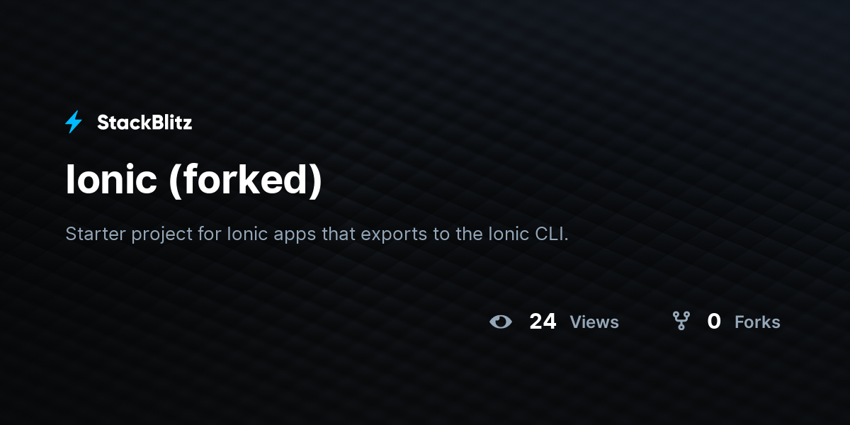 Ionic (forked) - StackBlitz