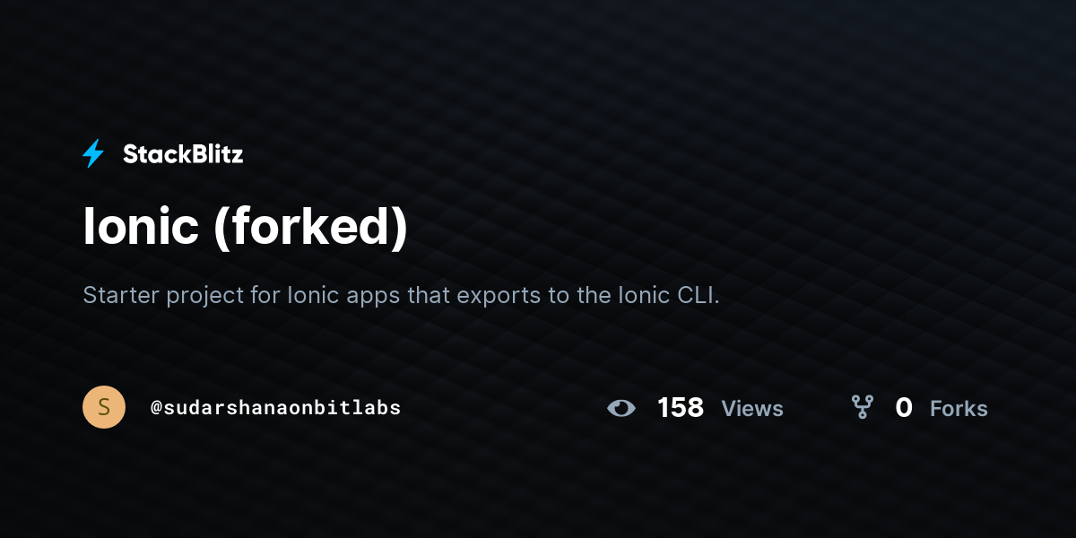 Ionic (forked) - StackBlitz