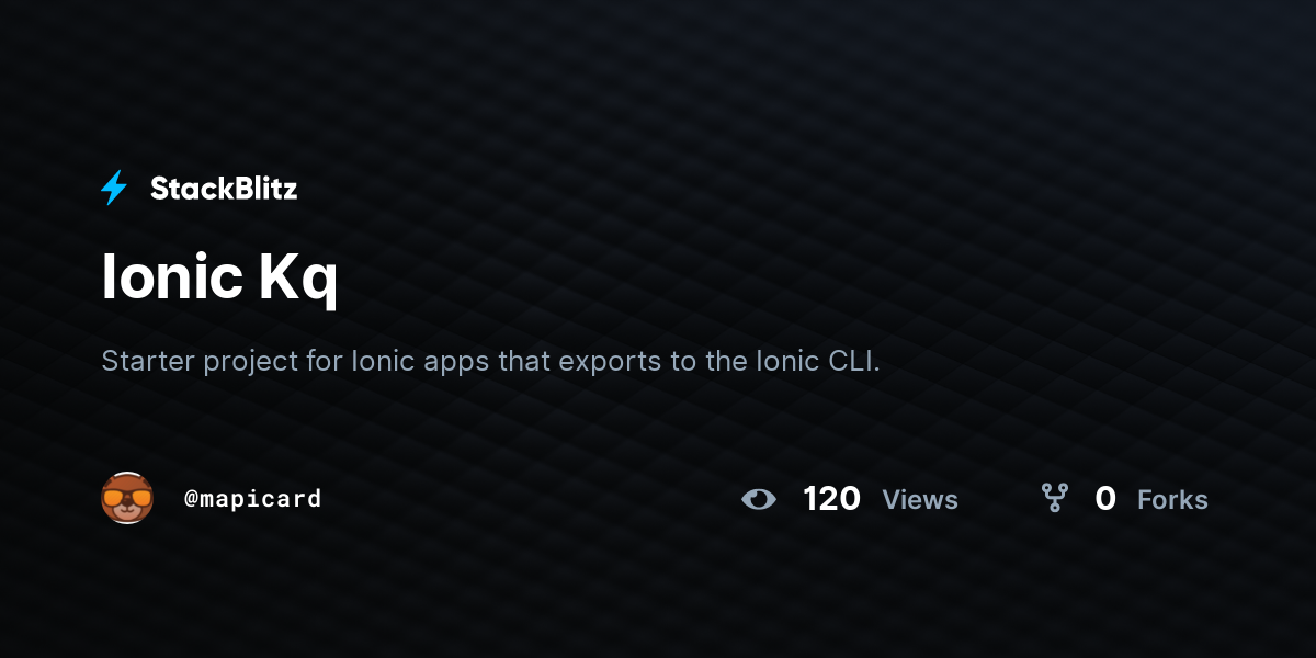 Ionic Kq - StackBlitz