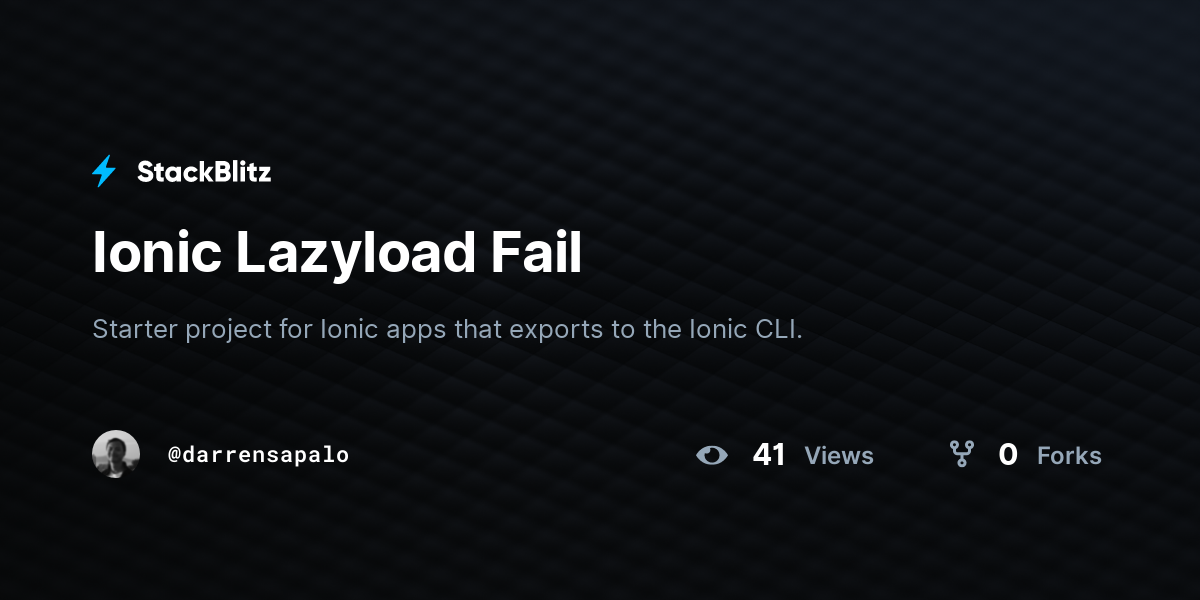 Ionic Lazyload Fail - StackBlitz Ionic Lazyload Fail - StackBlitz