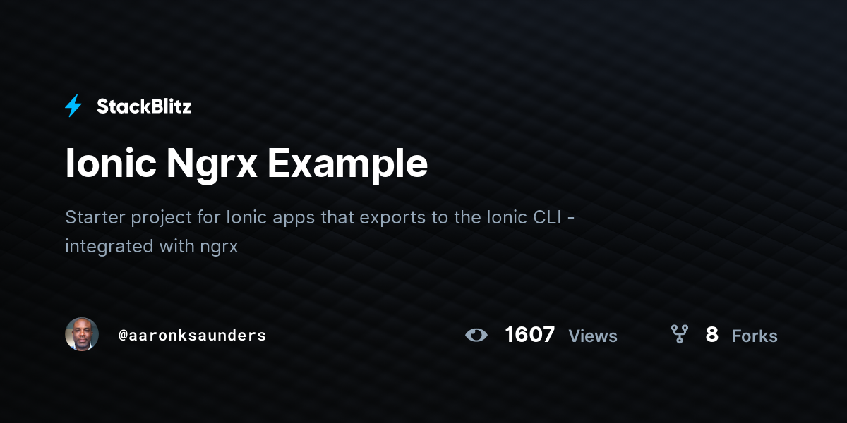 Ionic Ngrx Example - StackBlitz
