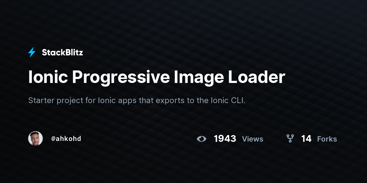 Ionic Progressive Image Loader - StackBlitz
