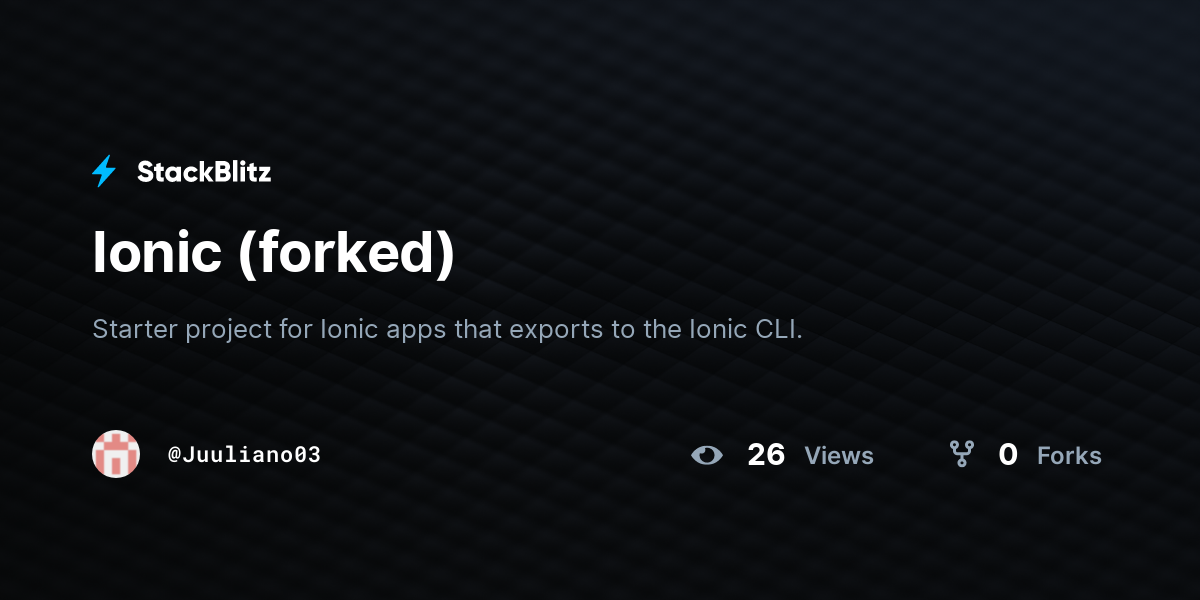 Ionic (forked) - StackBlitz