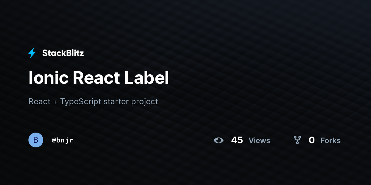 Ionic React Label Stackblitz