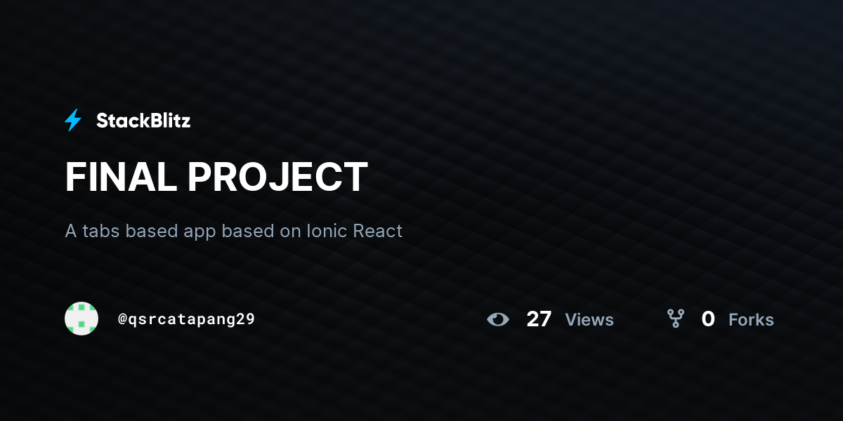 FINAL PROJECT - StackBlitz
