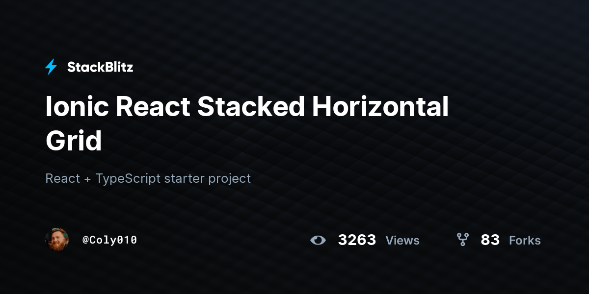 Ionic React Stacked Horizontal Grid Stackblitz