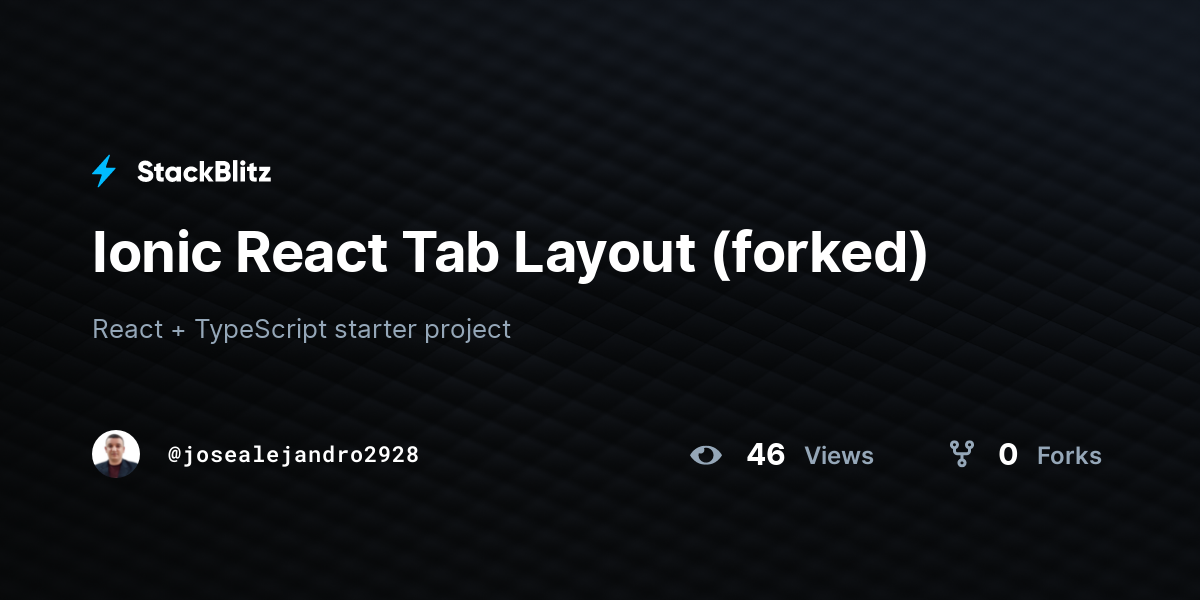 Ionic React Tab Layout (forked) - StackBlitz Ionic React Tab Layout (forked) - StackBlitz