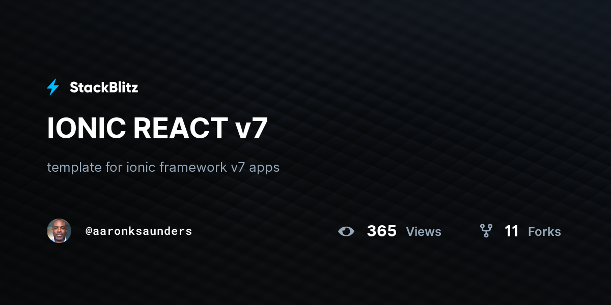 IONIC REACT v7 - StackBlitz