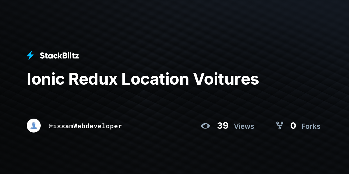 Ionic Redux Location Voitures - StackBlitz