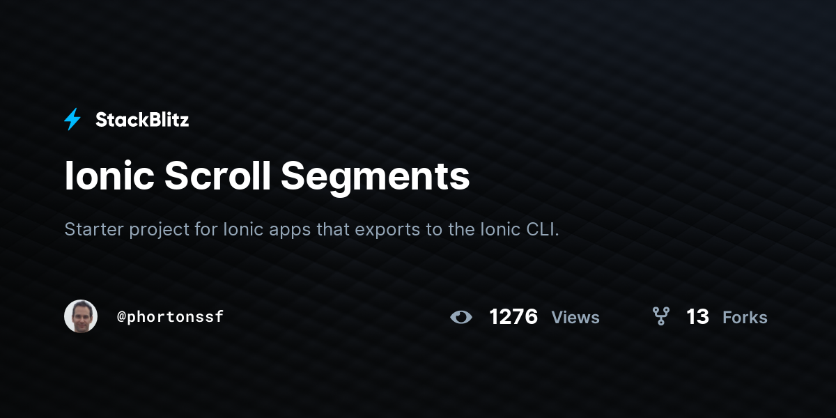 Ionic Scroll Segments - StackBlitz