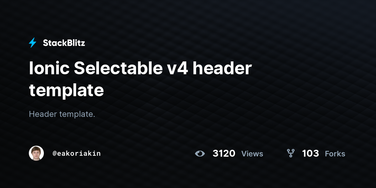 Ionic Selectable v4 header template - StackBlitz Ionic Selectable v4 header template - StackBlitz