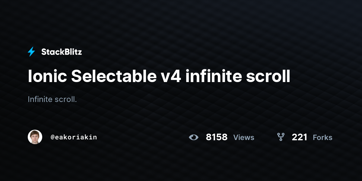 Ionic Selectable v4 infinite scroll - StackBlitz