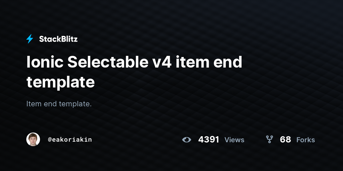 Ionic Selectable v4 item end template - StackBlitz