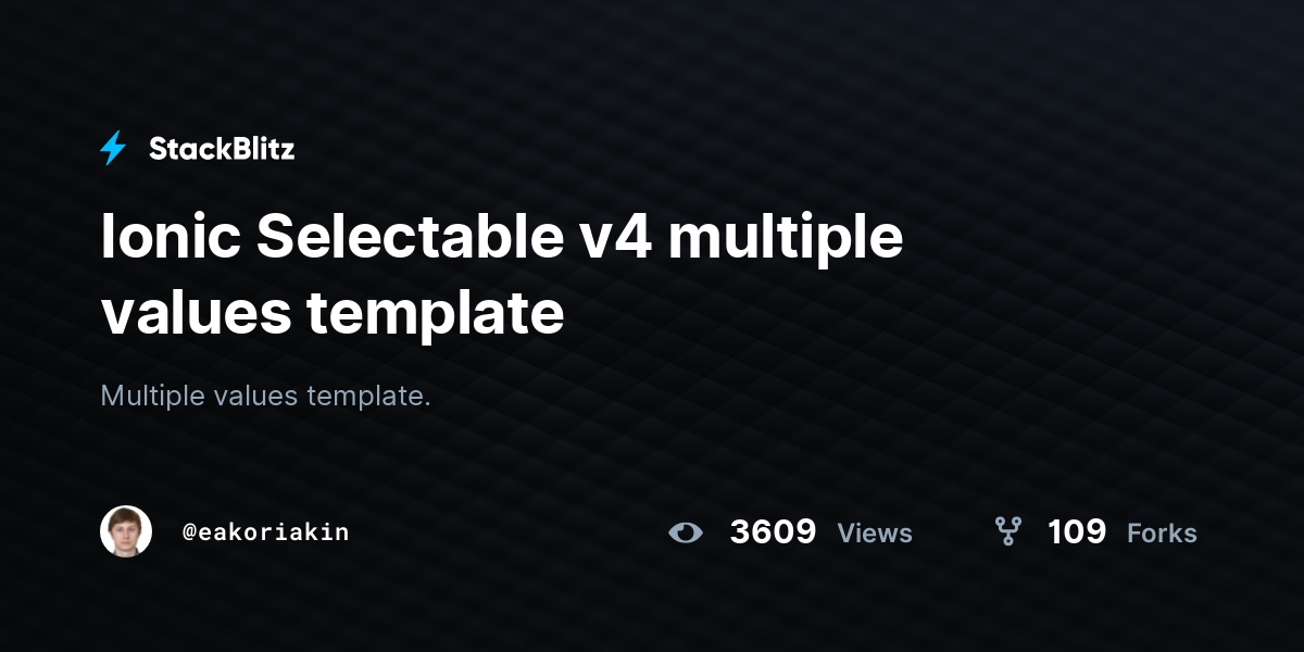 Ionic Selectable v4 multiple values template - StackBlitz