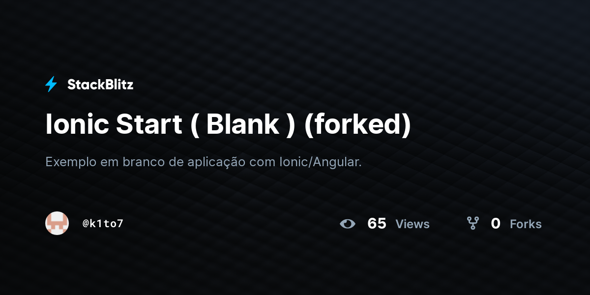 Ionic Start ( Blank ) (forked) - StackBlitz