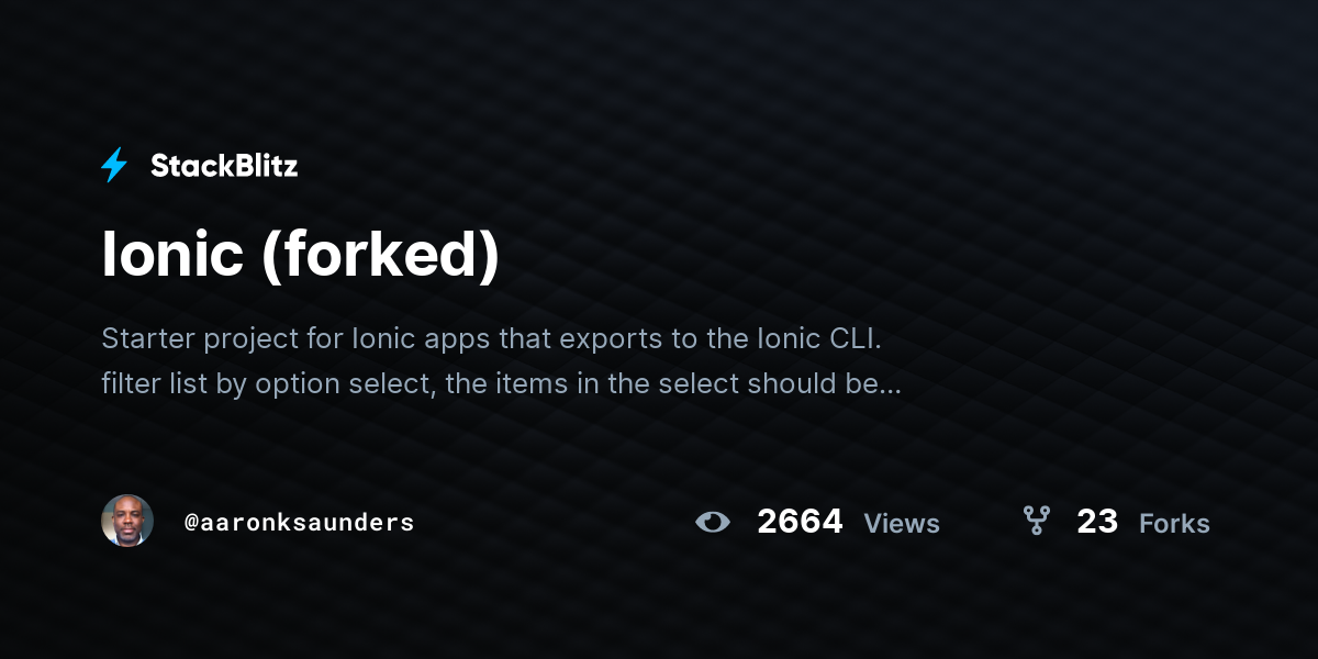 Ionic (forked) - StackBlitz
