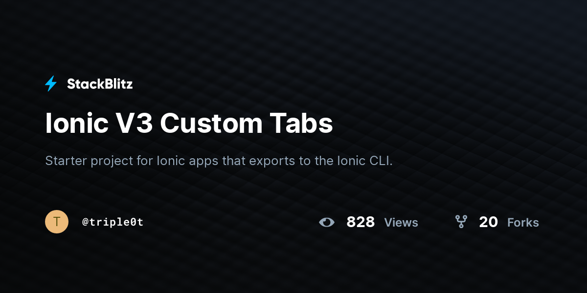 Ionic V3 Custom Tabs - StackBlitz
