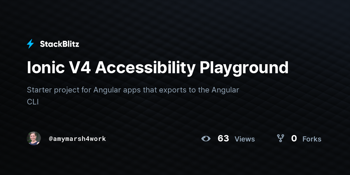 Ionic V4 Accessibility Playground - StackBlitz