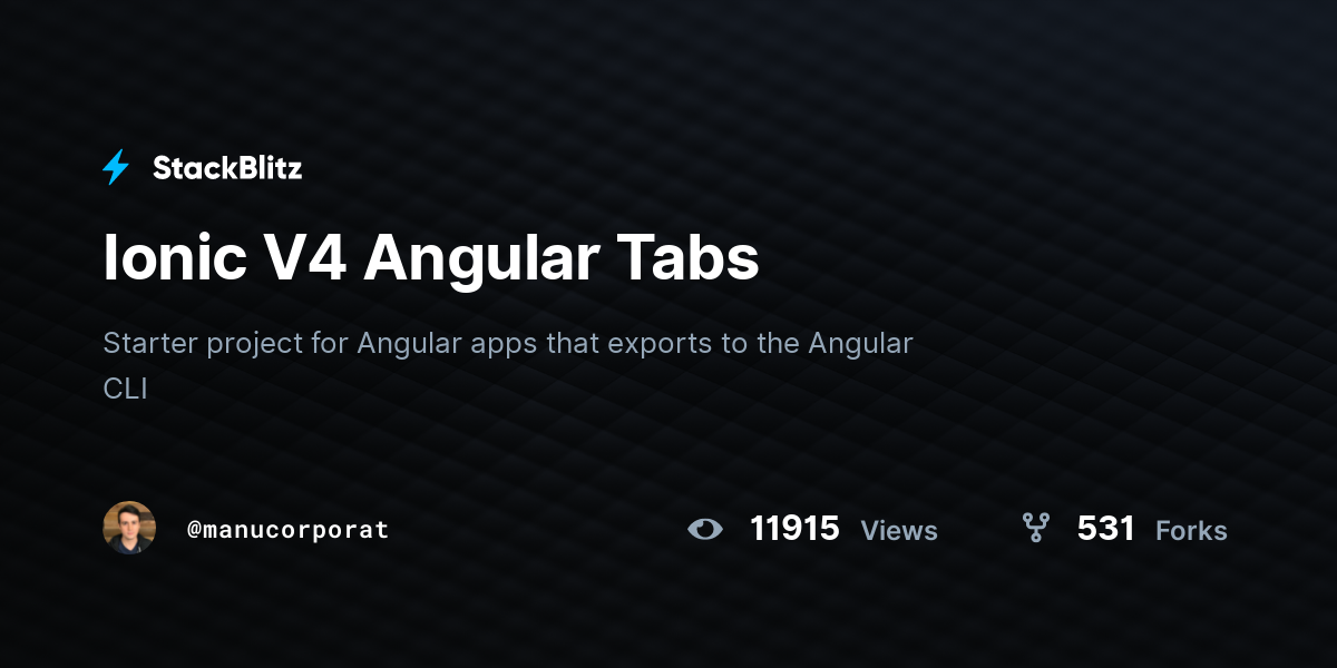 Ionic V4 Angular Tabs - StackBlitz