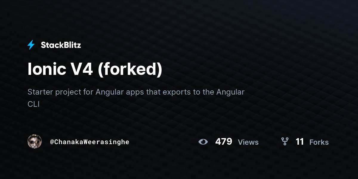 Ionic V4 (forked) - StackBlitz