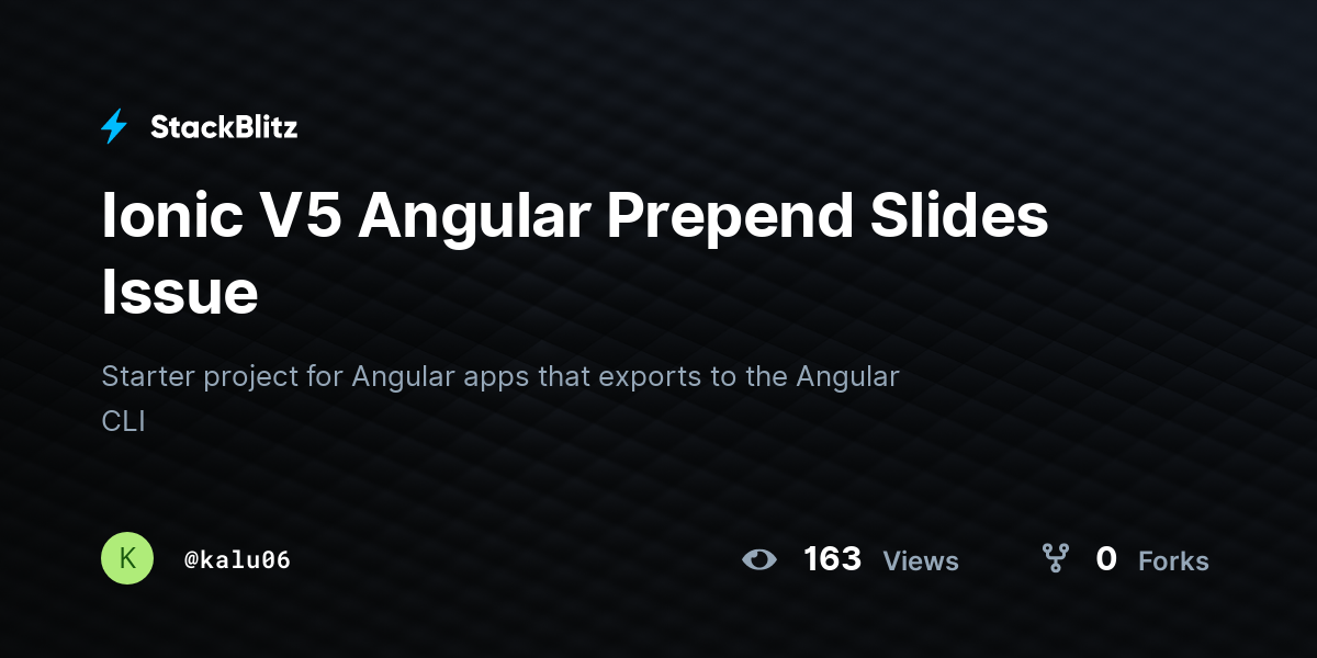 Ionic V5 Angular Prepend Slides Issue - StackBlitz Ionic V5 Angular Prepend Slides Issue - StackBlitz