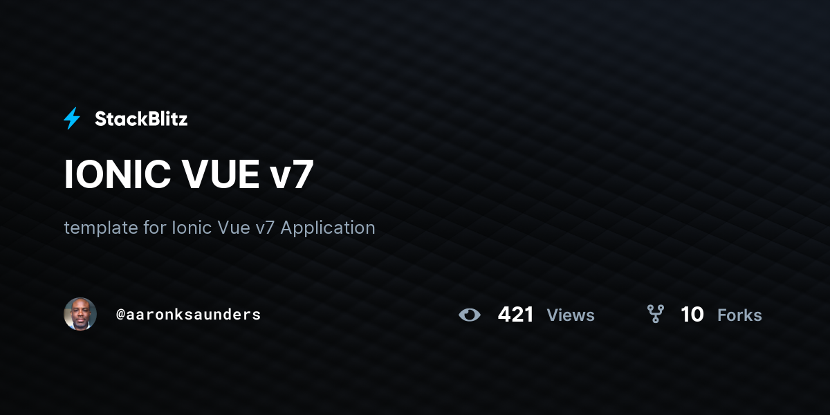 IONIC VUE v7 - StackBlitz