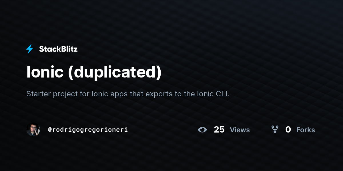 Ionic Duplicated Stackblitz