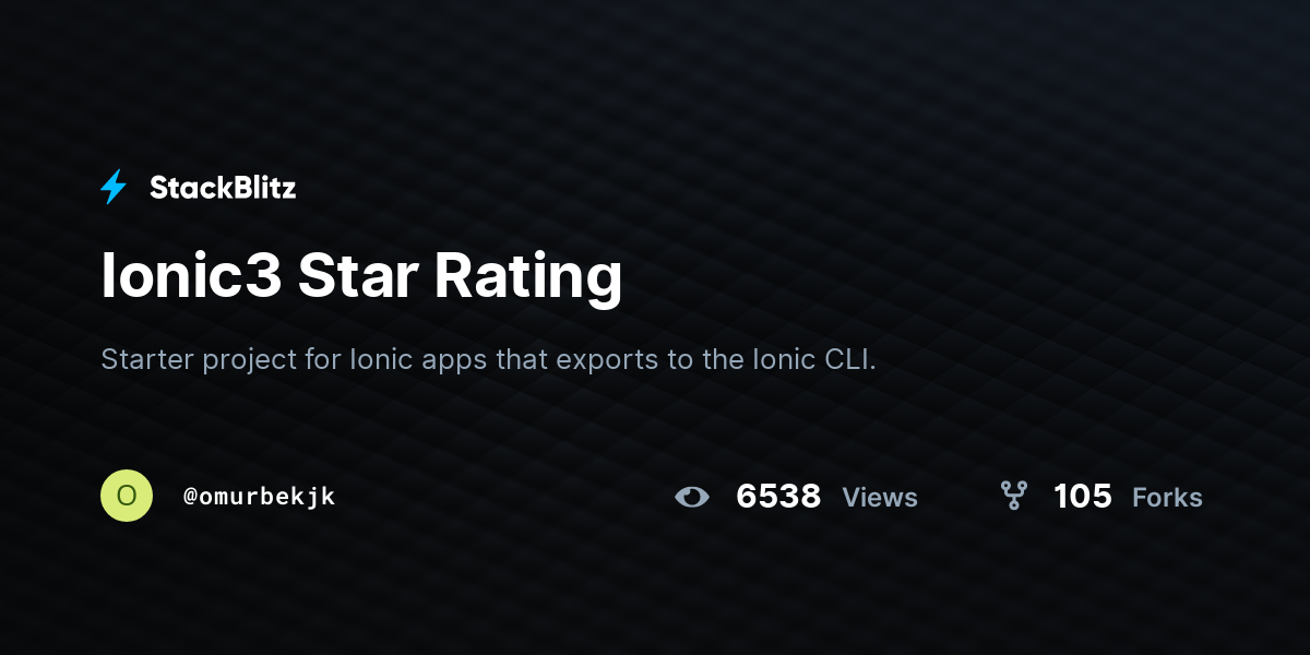 Ionic3 Star Rating - StackBlitz