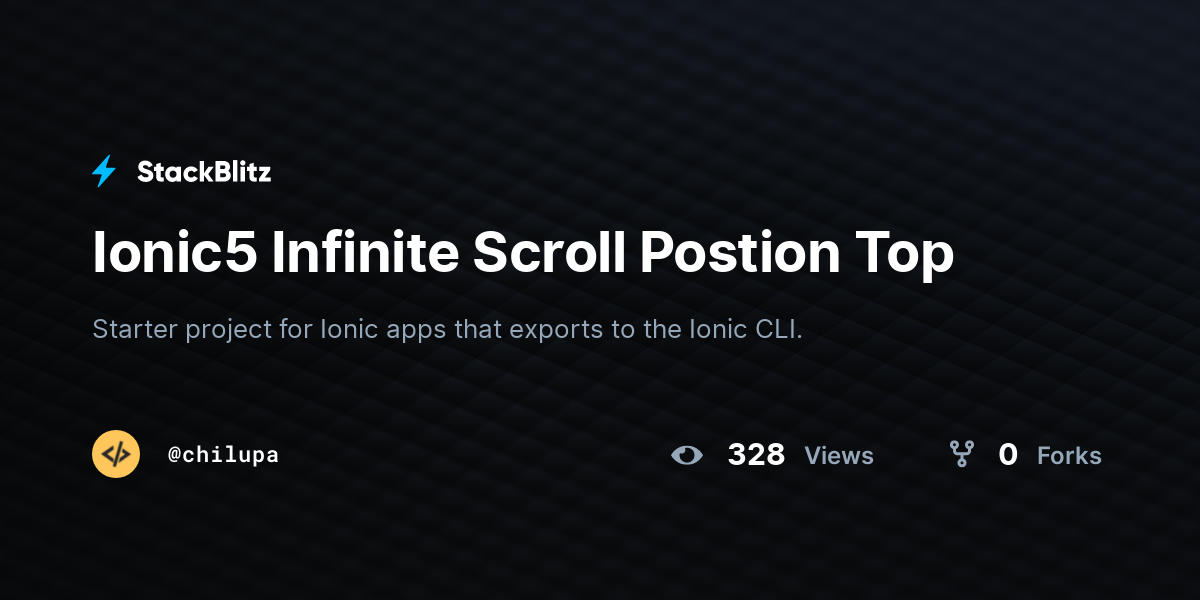 Ionic5 Infinite Scroll Postion Top - StackBlitz Ionic5 Infinite Scroll Postion Top - StackBlitz