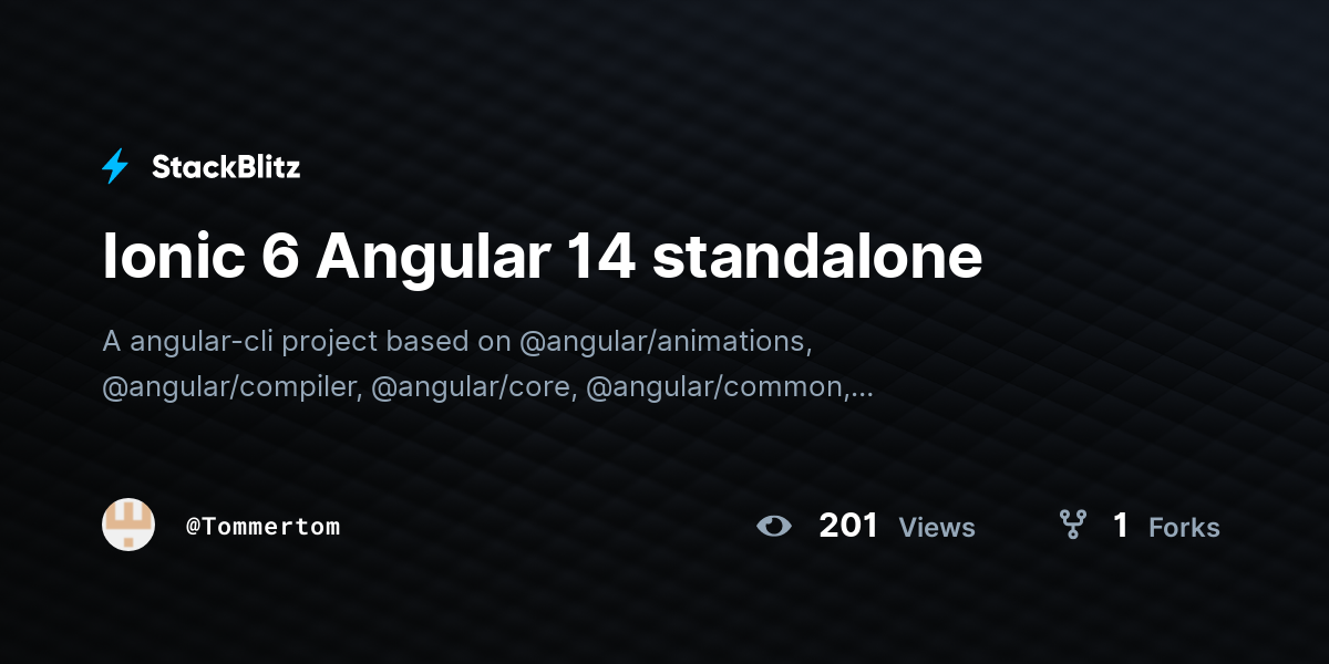 Ionic 6 Angular 14 standalone - StackBlitz