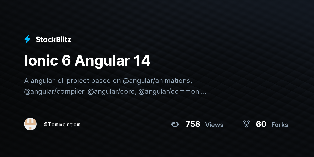 Ionic 6 Angular 14 - StackBlitz