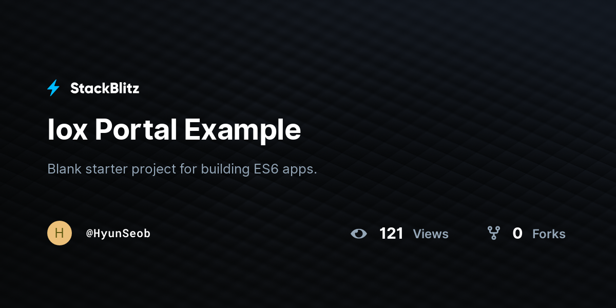 Iox Portal Example - StackBlitz
