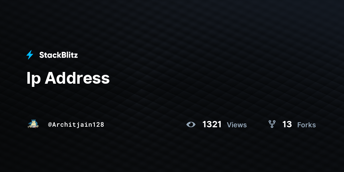 Ip Address - StackBlitz
