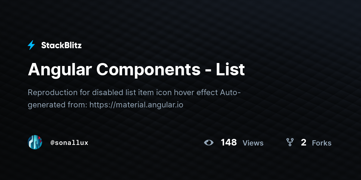 Angular Components - List - StackBlitz