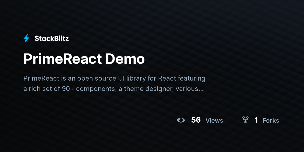 PrimeReact Demo - StackBlitz